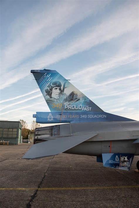 Beautiful Belgian F 16 Tail Celbrating 349 Squadrons 80th Anniversary R Aviation