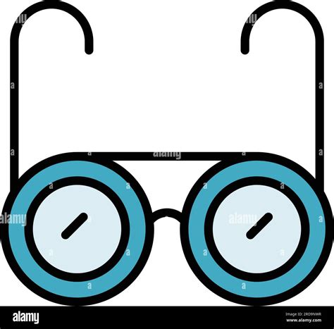 Visual Glasses Icon Outline Vector Sensory Perception Optic Health Color Flat Stock Vector