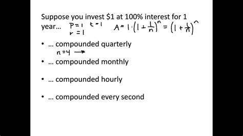 Brainstorming Compound Interest And The Number E Youtube