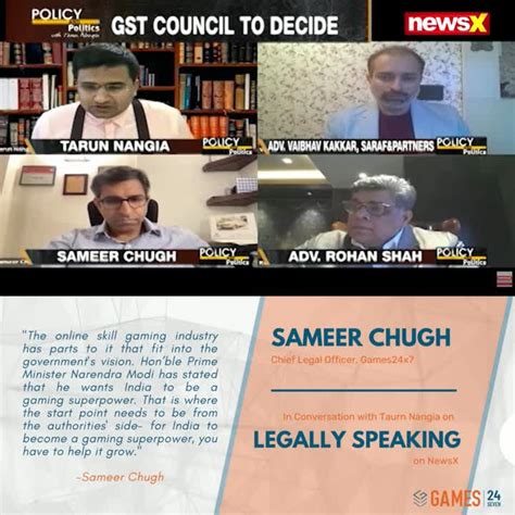 Sameer Chugh On Linkedin Games24x7 Clo On Gst In Gaming