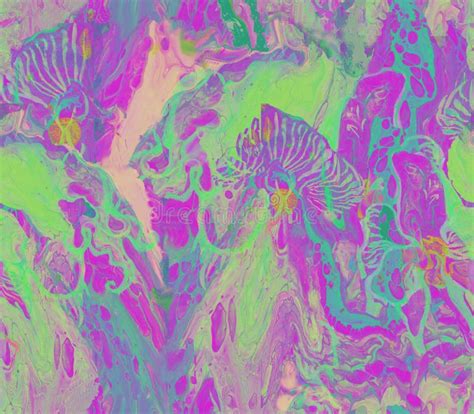 Experimental Art Seamless Pattern With Liquid Pouring Texture Stock