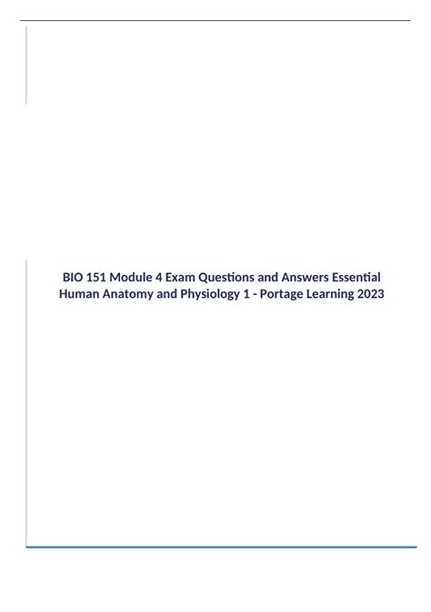 Bio 151 Module Exams 1 7 And Final Exam Package With Questions And