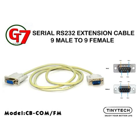 Tinytech Serial Rs232 Extension Cable 9 Male To 9 Female Cb Com Fm