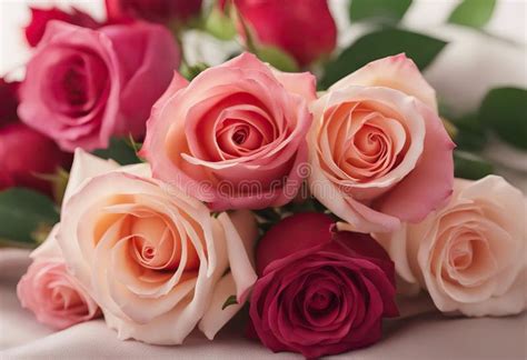 Love Satin Cloth Theme Rose Colorful Flowers Floral Beautiful Romance