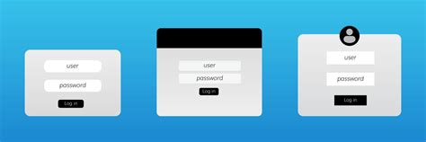 Multiple Login Interface Designs With User Input And Password Fields 59414443 Vector Art At Vecteezy