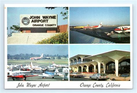 John Wayne Airport Orange County Ca Exterior Planes Sign Postcard