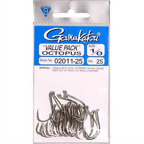Gamakatsu Octopus Hook Nickel Barbed Needle Point Ringed Eye Size