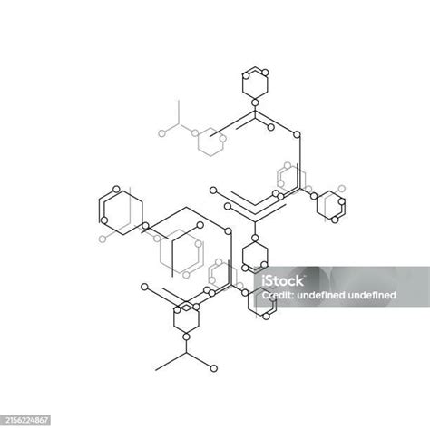 Molecular Structure Vector Illustration Icon Design Element Biology Science Background Stock
