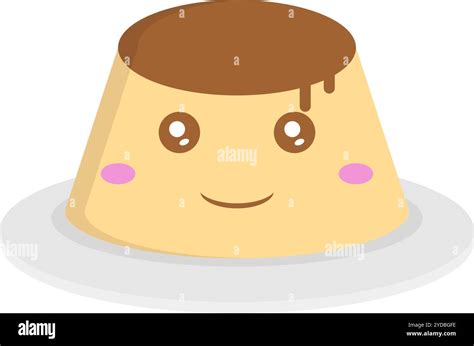 Cute Pudding Icon Pudding Character Editable Vector Stock Vector