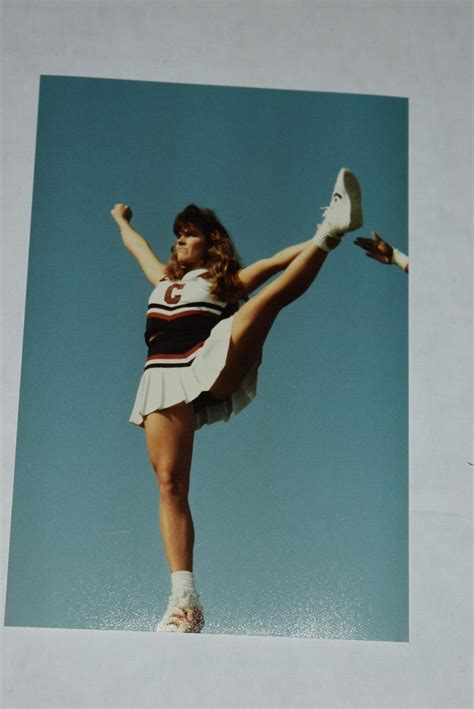 Pretty Woman Cheerleader In Uniform Candid 1980s Vintage Photograph