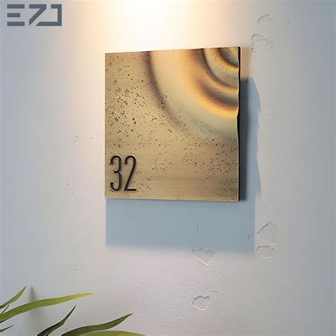 Ezd Custom Office Wall Mounted Brass Door Sign Plates With House
