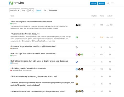 Neovim Discourse Discover Discourse Discover