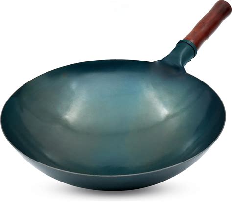 Mammafong Round Bottom 14 Inch Traditional Carbon Steel Wok