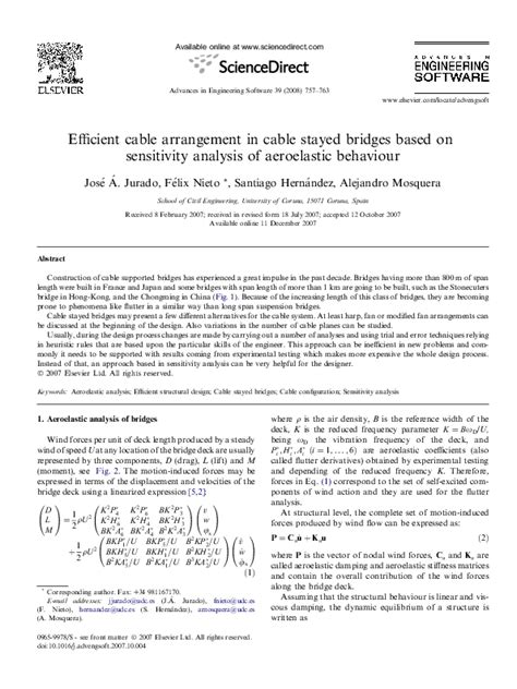 Pdf Efficient Cable Arrangement In Cable Stayed Bridges Based On Sensitivity Analysis Of