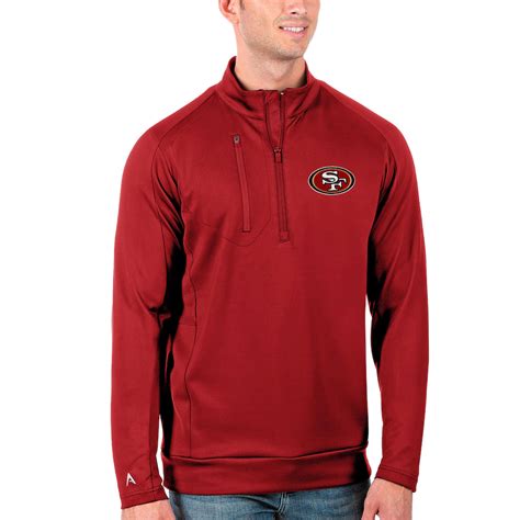Mens San Francisco 49ers Antigua Scarlet Generation Quarter Zip