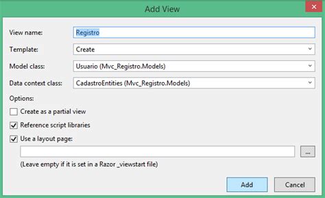 ASP NET MVC Criando um formulário de registro de usuário