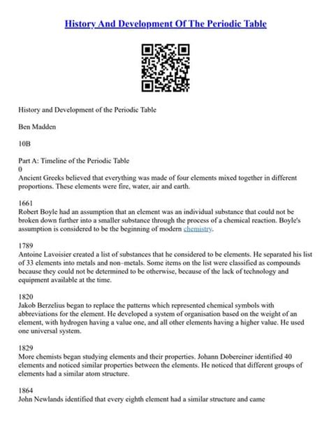 Development Of The Periodic Table Pptx