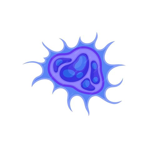 Premium Vector Blue Plankton With Short Tentacles And Spots On The