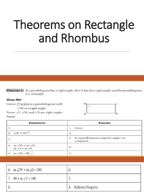 Theorem Of Rectangle And Rhombus Pdf