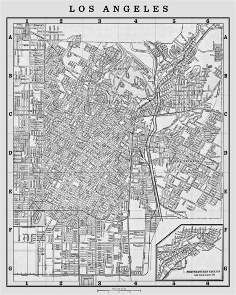 Los Angeles Map Print Vintage 1900s La Map Circa 1900s Etsy España