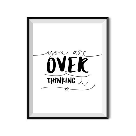 You Are Overthinking It Introvert Printable Inspirational Etsy