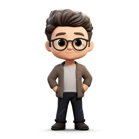Premium Photo Highly Detailed Cartoon Characters Of A Man Wearing Glasses