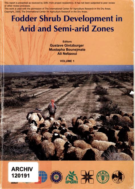 Pdf Fodder Shrubs Development In Arid And Semi Arid Zones