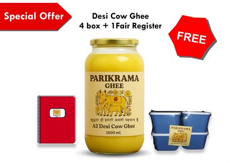 Desi A2 Cow Bilona Ghee 100 Pure Yellow 1000ml Parikrama Ghee