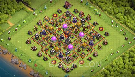 Town Hall 10 Trophydefense Coc Base Layout With Copy Link • Th10