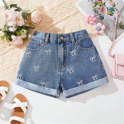 Tween Girls Denim Shorts Jeans For Teen Girls High Waist Denim Shorts