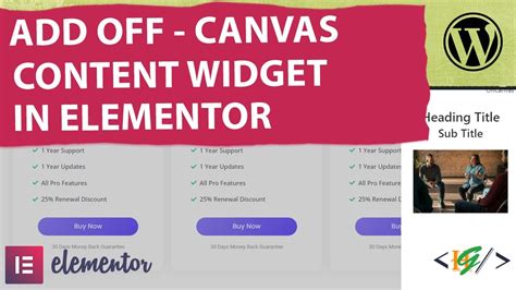 how to add offcanvas content widget via plugin in elementor wordpress