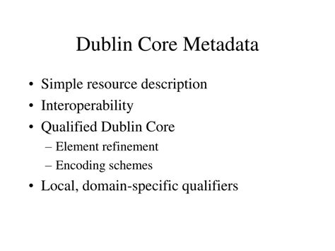 Ppt Dublin Core Metadata For Electronic Journals Powerpoint