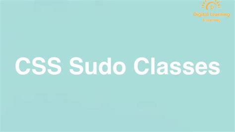 12 Css Sudo Classes Css Tutorial Digital Learning Online Classes