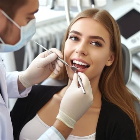 Dentist Examining A Patients Teeth Premium Ai Generated Image