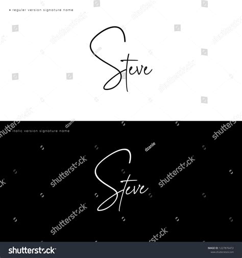 Signature Name Steve Handwritting Calligraphy Sign Stock Vector