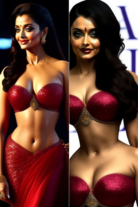 Aishwarya Rai Hot Navel In Red Saree