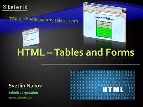Html Tables And Forms Pptx Web Design And Html Internet