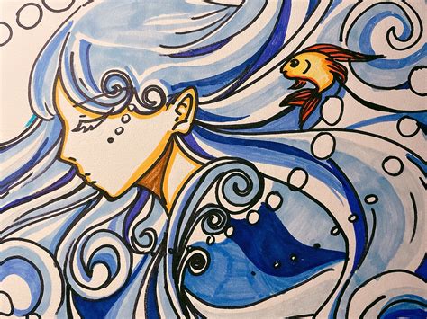 水彩笔手绘｜海的女儿cidy233 站酷zcool