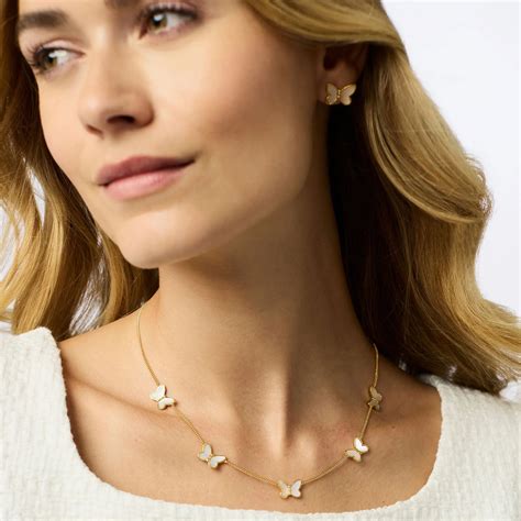 Papillon Delicate Station Necklace Highlandside Interiors Ts And