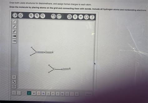 Solved Draw Both Lewis Structures For Diazomethane And