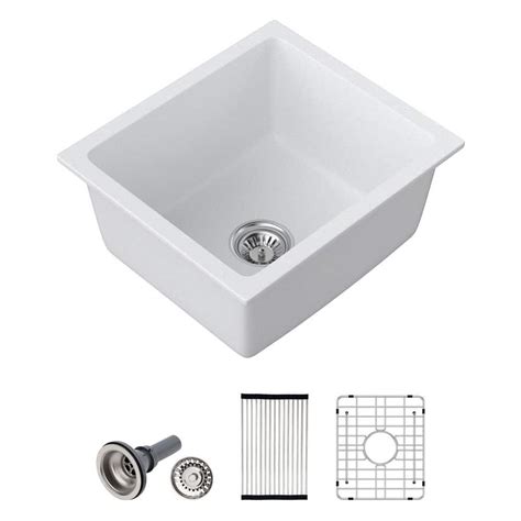 Dcolora 15 In Small White Undermount Wet Bar Sinksingle Bowl Kitchen