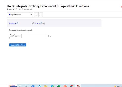 Solved Hw 3 Integrals Involving Exponential And Logarithmic
