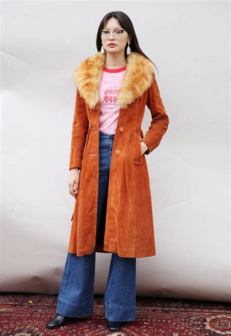 Vintage Faux Fur Suede Coat Mint Vintage 70s Fashion Retro Outfits