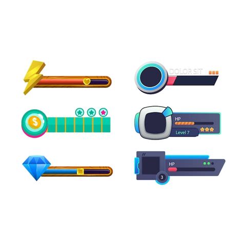 Premium Vector Game Health Bar Ui Asset For Video Game Energy