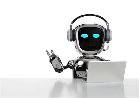 Premium Photo Automation Office Worker With 3d Rendering Robot Assistant Hand Up For Greeting Premium Photo Automation Office Worker With 3d Rendering Robot Assistant Hand Up For Greeting