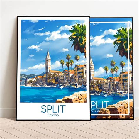 Split Travel Poster Split Poster Wall Art Croatia Vintage Poster Split Travel Poster T Split