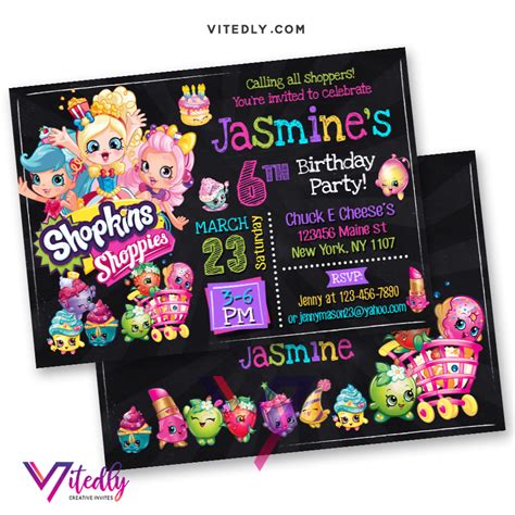 Shopkins Invitation Shopkins Birthday Invitation Vitedly