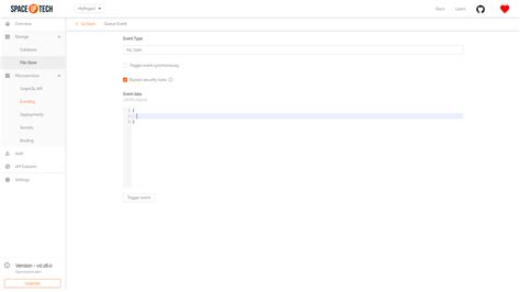 Triggering Custom Events Space Cloud Docs