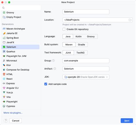 selenium intellij idea documentation