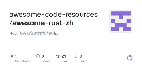 GitHub awesome code resources awesome rust zh Rust 代码和资源的精选列表